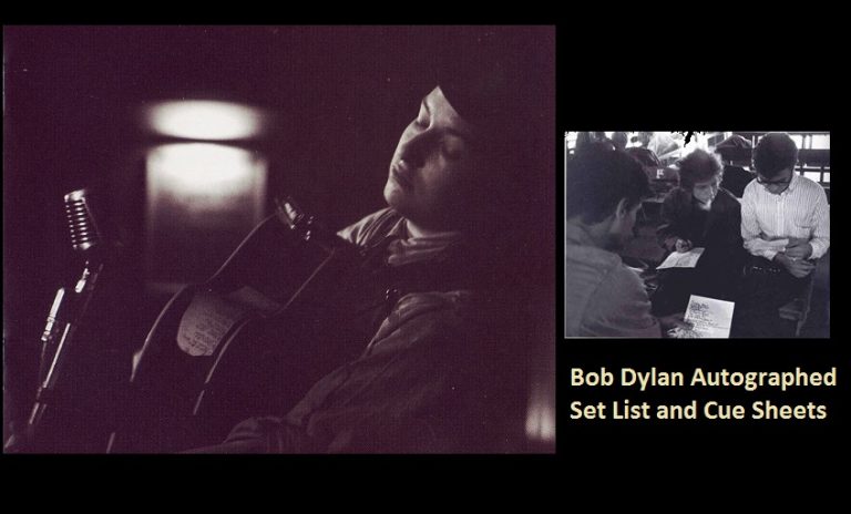 Bob Dylan Autographed Set List and Cue Sheets - NSF News