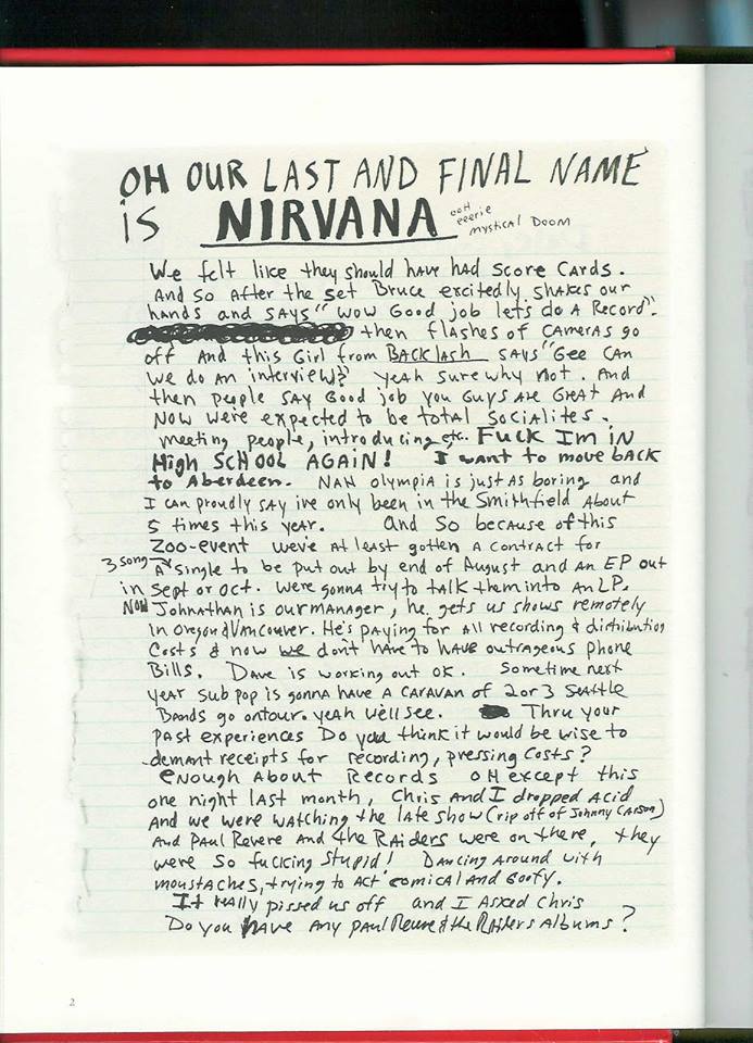 Kurt Cobain Journal Pages