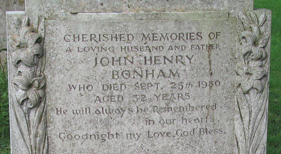 October 10, 1980 - The funeral of Led Zeppelin drummer John Bonham took ...