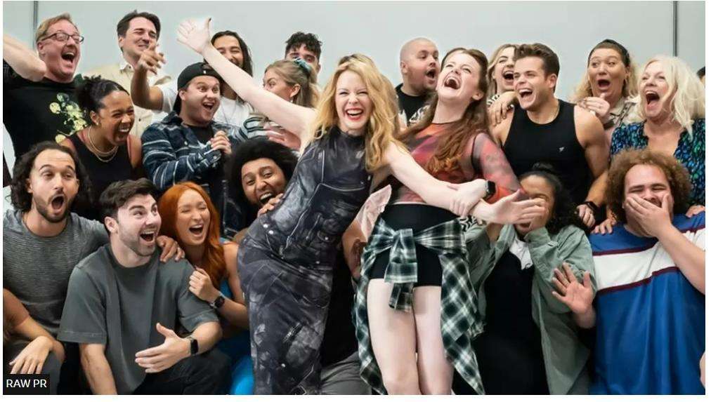 The cast of a musical production were pleasantly shocked when Kylie ...